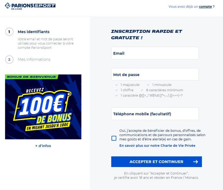 Inscription Parions Sport en ligne : comment ouvrir un compte